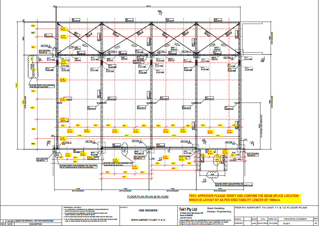 Transportation size feasibility when erecting steel in a closed ...