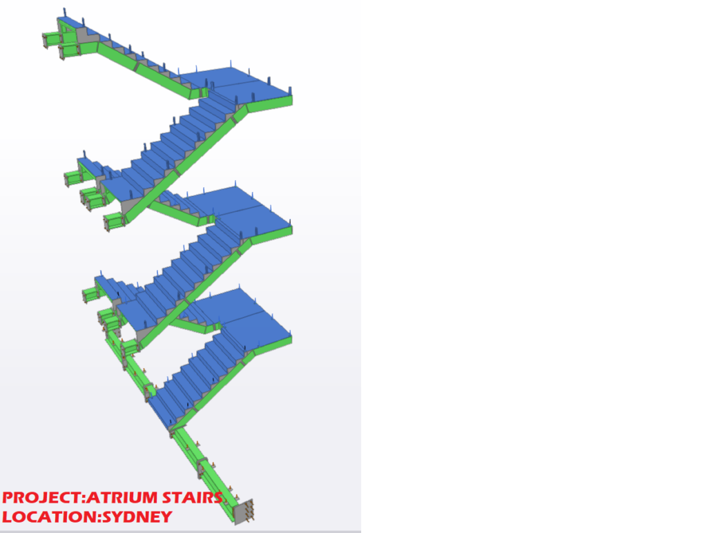 ATRIUM STAIRS - Steel Detailing | Precast Detailing | Estimation