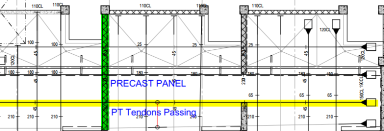 Post tension Tendons Passing in Precast Panel - Tek1