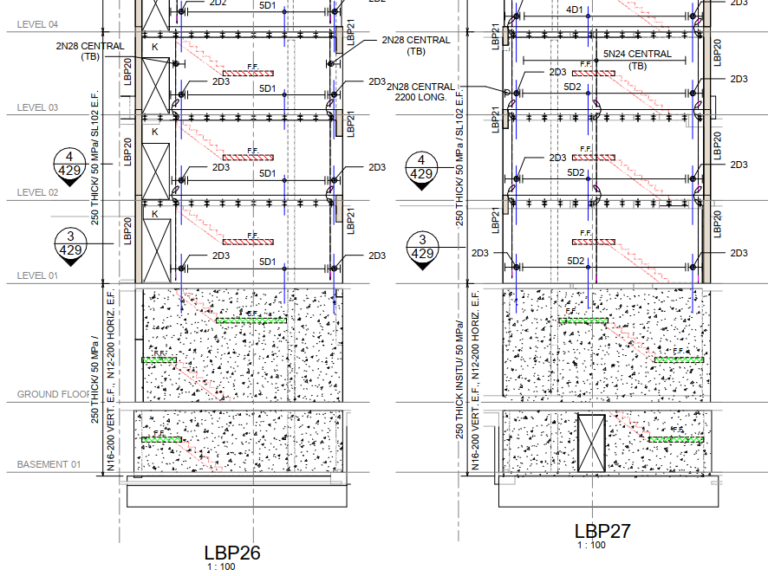STRUCTURAL CORE PLAN AND ELEVATION DRAWINGS STUDY - Tek1